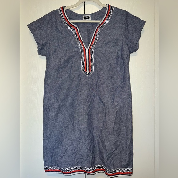 Mud Pie | Dresses | Mud Pie Chambray Embroidered Sequin Dress | Poshmark